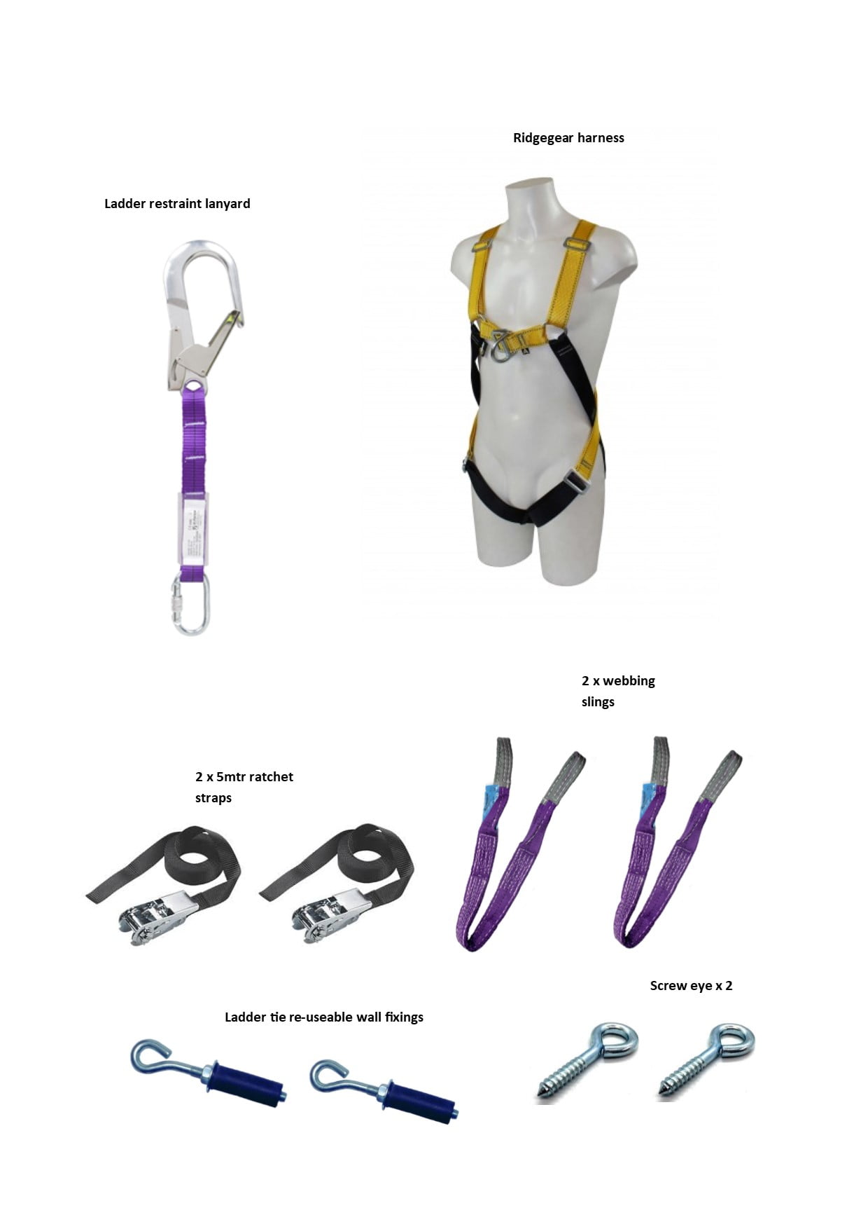 Ladder Level 1 safety kit bag provides the user with a 3rd point of contact